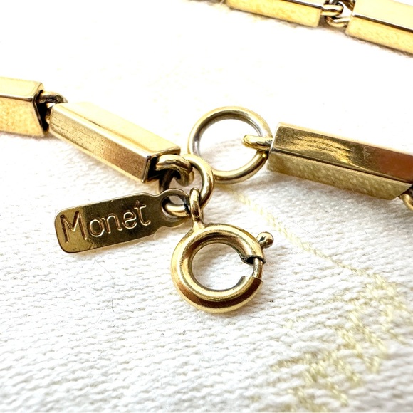 Monet | Jewelry | Signed Vintage Monet Long Gold Necklace W Rare ...